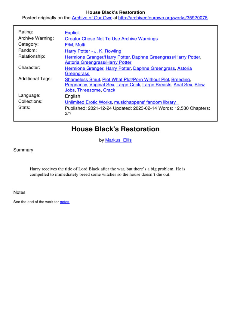 House Blacks Restoration | PDF | Harry Potter