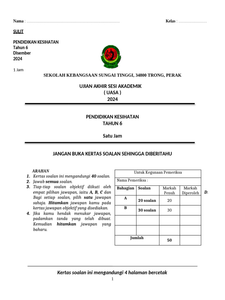 Cover Uasa 2024 | PDF