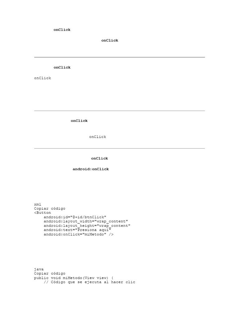 Manejo del evento onClick en Android | PDF