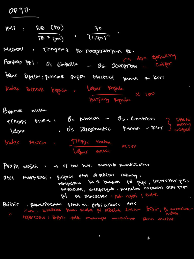PEMERIKSAAN ORTO (Catatan) | PDF