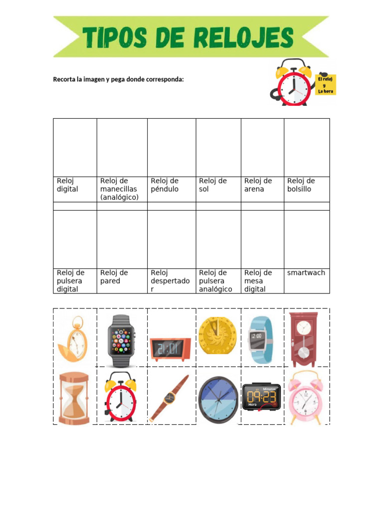 Tipos de Relojes | PDF