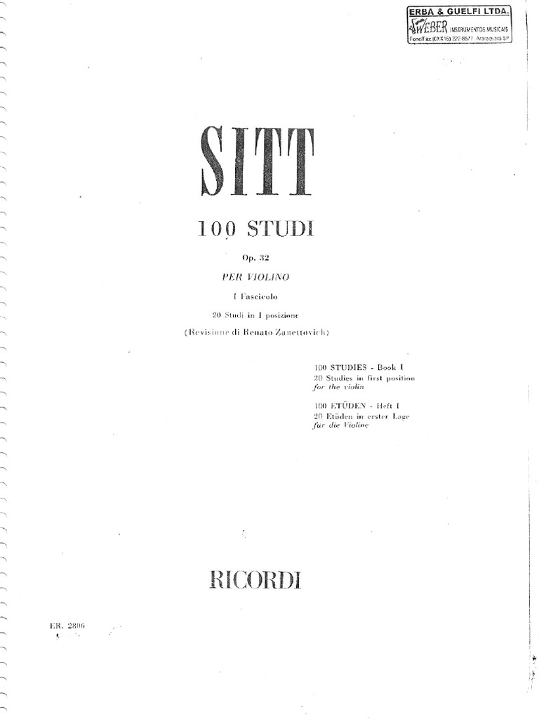 Hans Sitt Op 32 | PDF