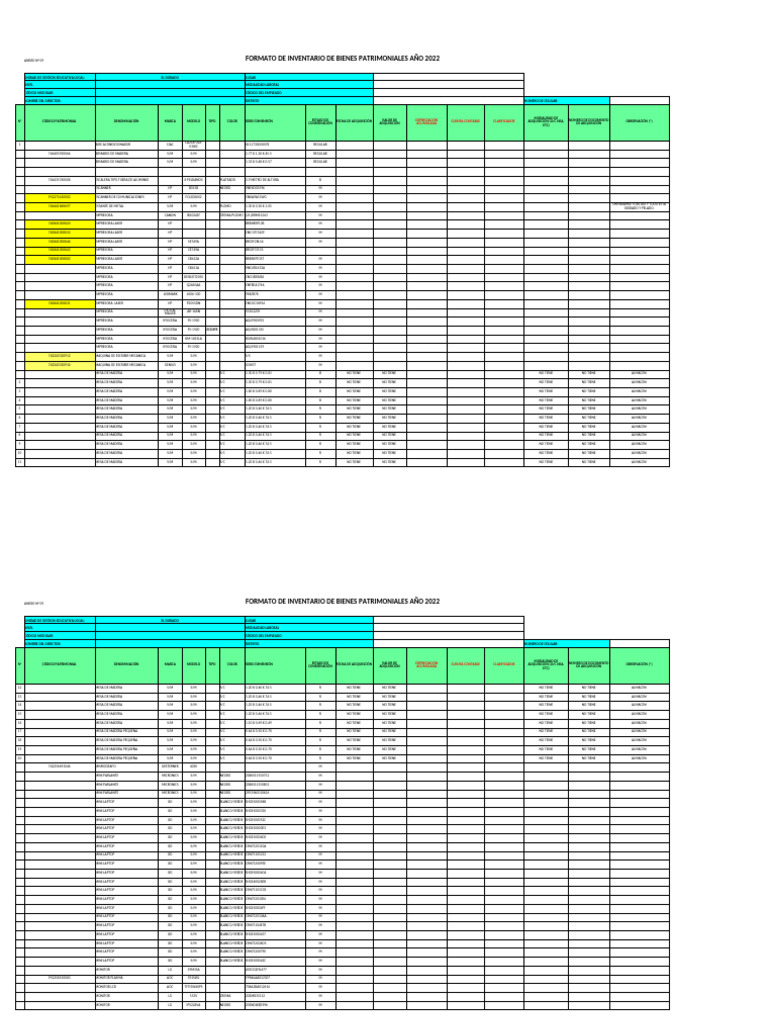 Formato de Inventario 2022 - Anexo 9 | PDF | Electrónica | Bienes manufacturados