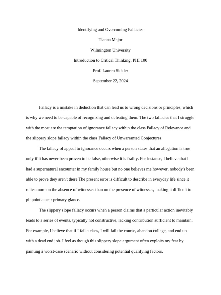 Identifying and Overcoming Fallacies | PDF | Fallacy | Argument