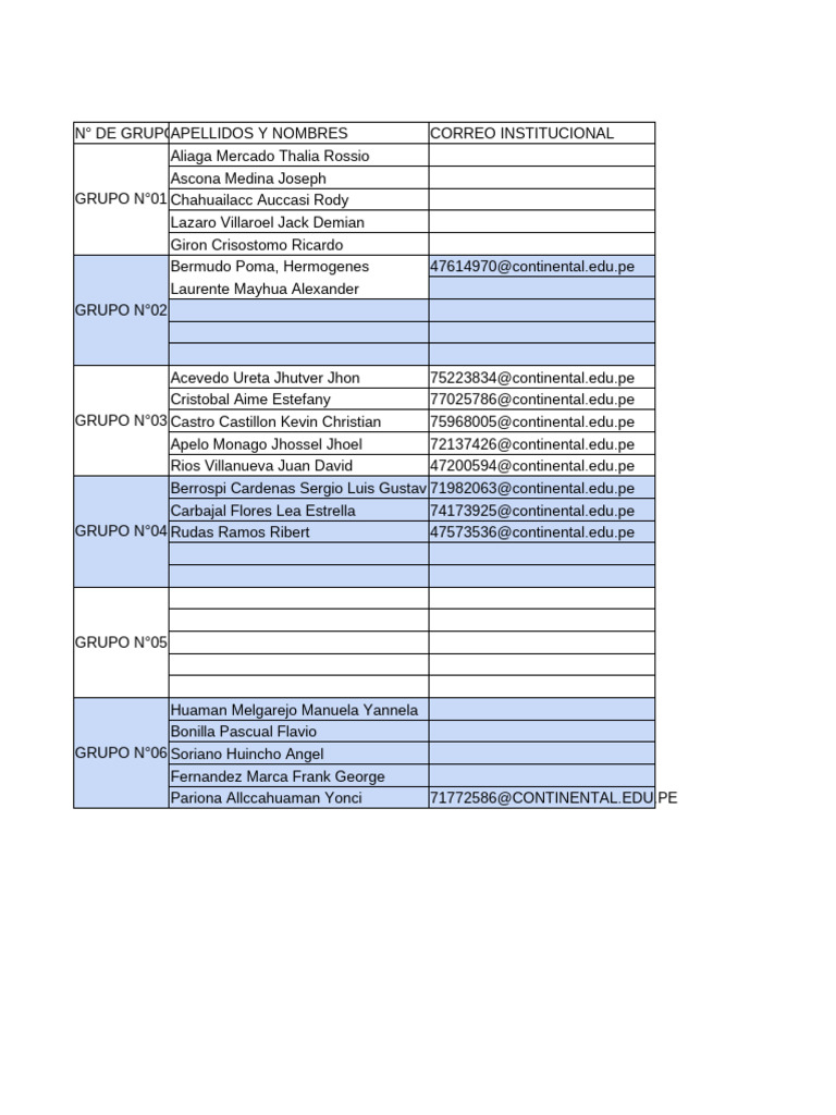 Lista de Grupo c2 | PDF
