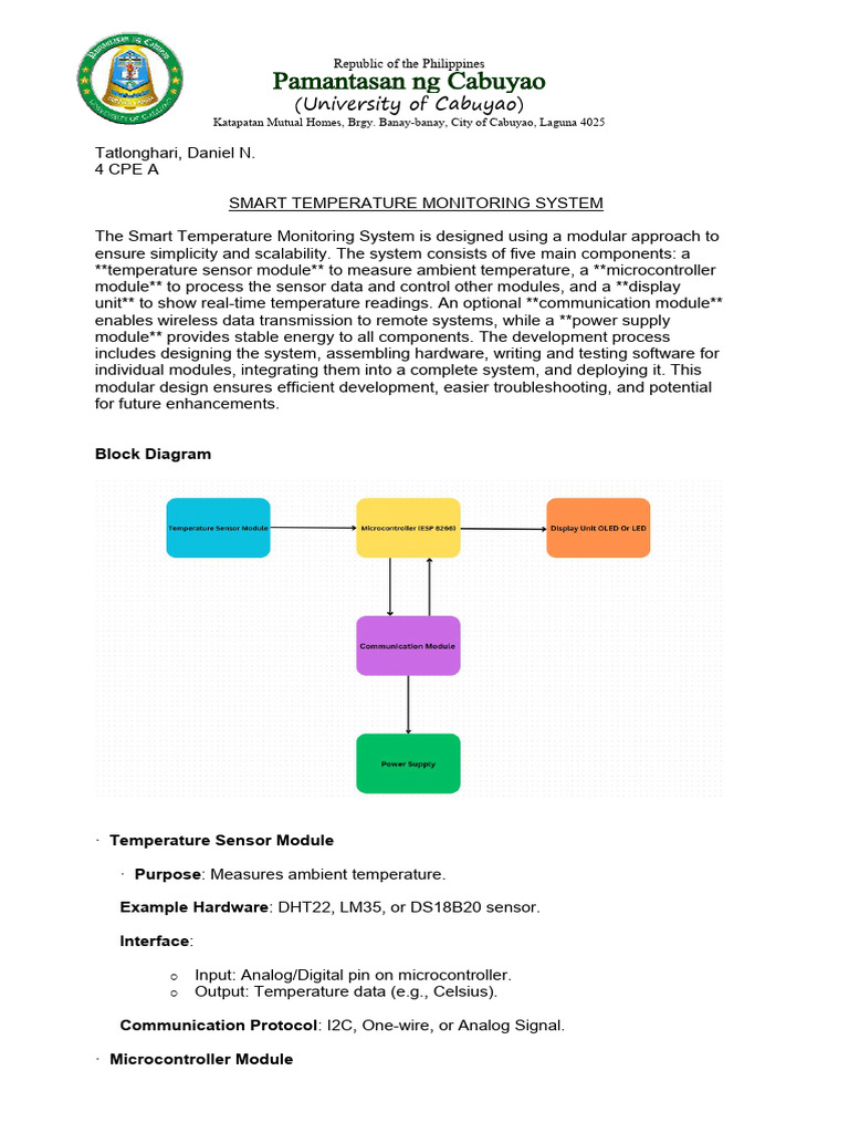 Tatlonghari, Daniel Assignment | PDF | Microcontroller | Input/Output