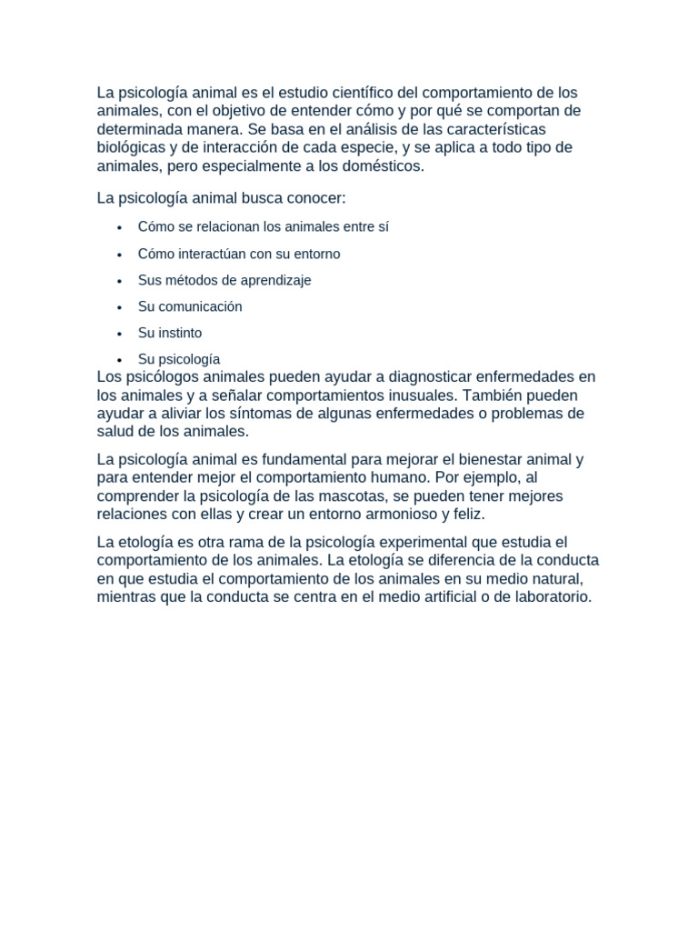La Psicología Animal | PDF