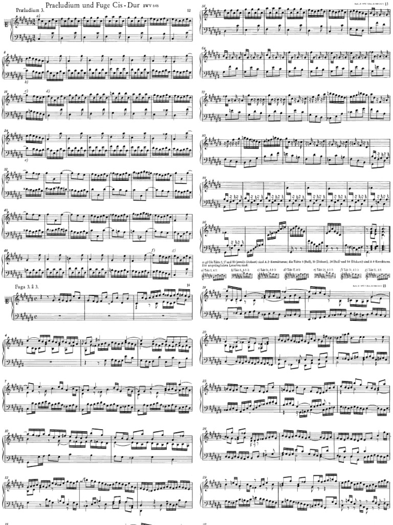 베렌라이터-Bach - WTC 1 -NBA- Prelude-Fugue 3 (C-sharp major, BWV 848 ...