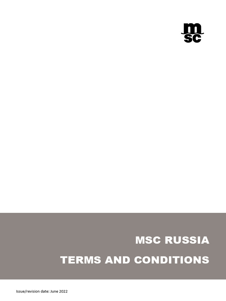 MSC Russia Shipping Terms | PDF | Bill Of Lading | Cargo