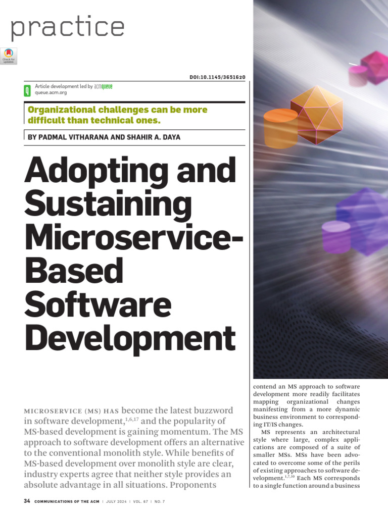 Adopting And Sustaining Microservice Based Software Development Pdf Databases Computing