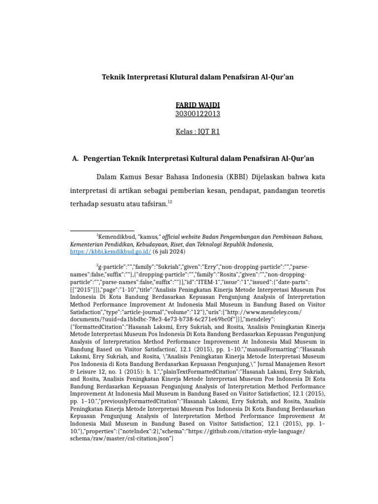 Teknik Interpretasi Kultural Al-Qur’an | PDF | Science | Cognition