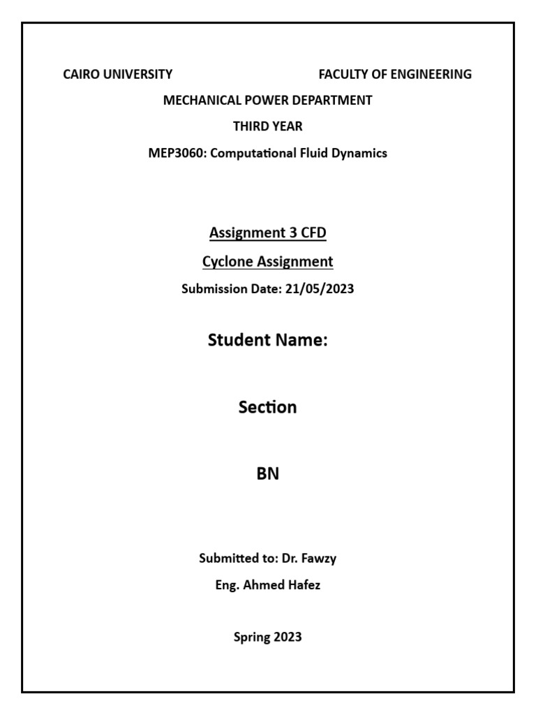 Assignment - Cyclone - Solution | PDF | Viscosity | Pressure