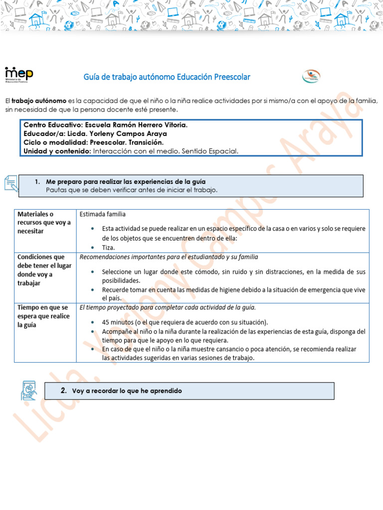 Guia 3 Carreglada - Sentido Espacial Interaccion Con El Medio | PDF ...