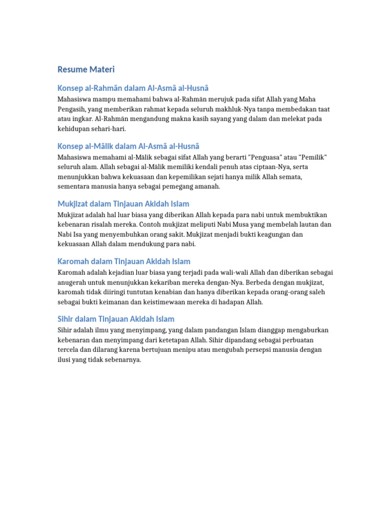 Resume Materi | PDF