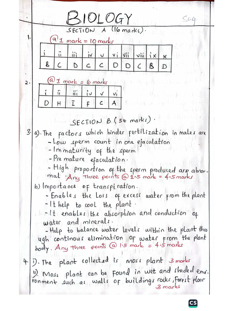 F4 Isese Biology MS | PDF