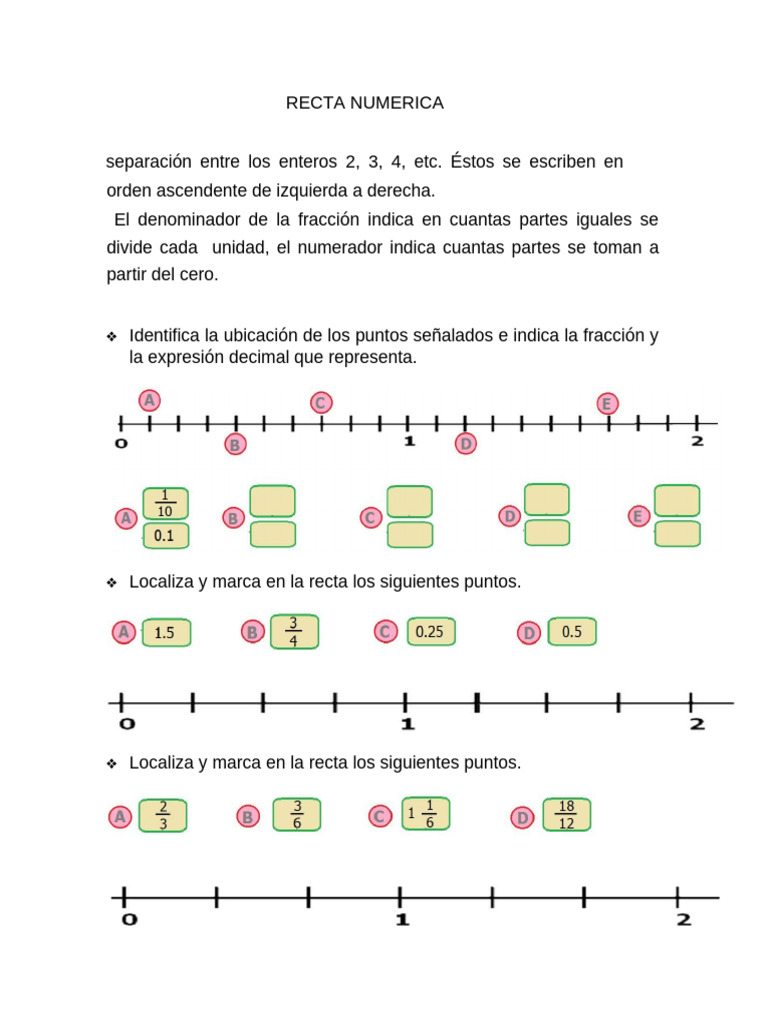 Recta Numerica | PDF