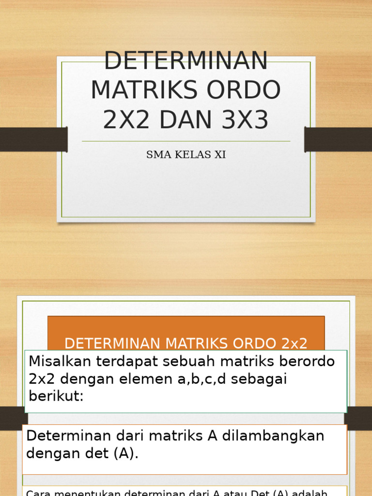 Powerpoint Determinan Matriks Ordo 2 Dan | PDF