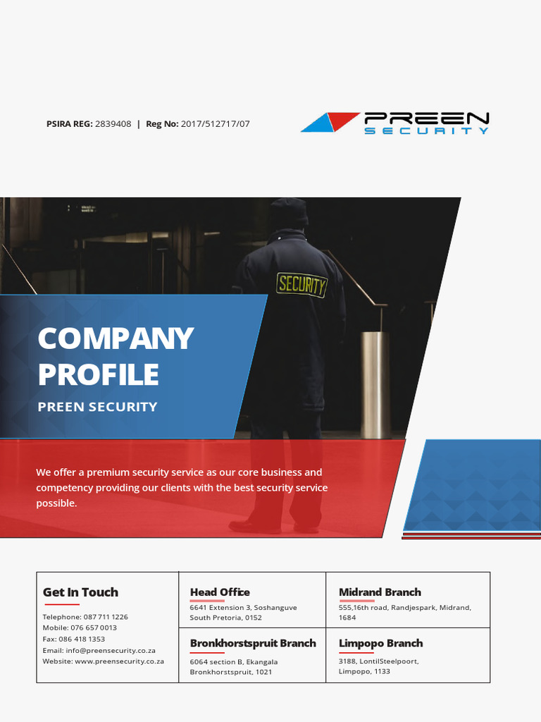 Company Profile Standard Quality PDF Preen Security Group | PDF ...