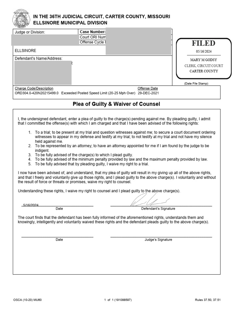 Signed 191088597 - PLEA OF GUILTY WAIVER COUNSEL - MU60 - 2024-May-16 ...