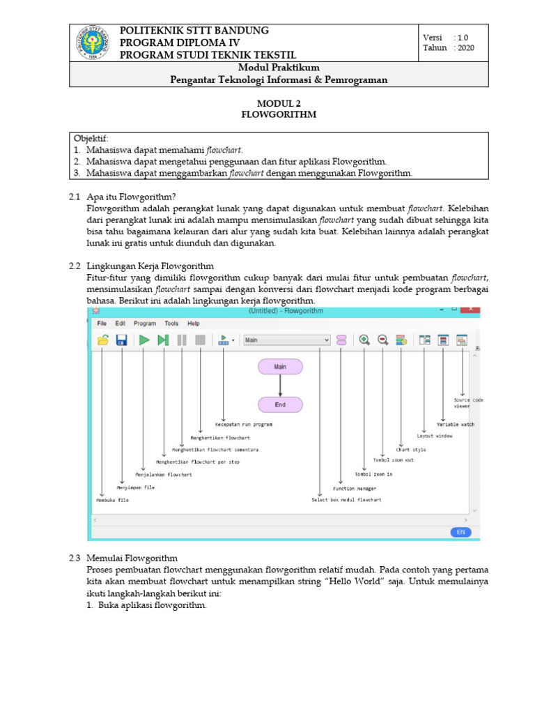 Modul 2 Praktikum TIP - Flowgorithm | PDF
