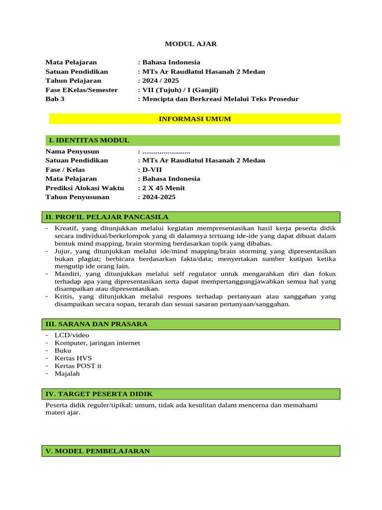 7 - Bab 3. Mencipta Dan Berkreasi Melalui Teks Prosedural | PDF