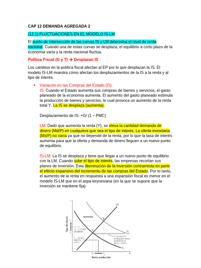 Resumen Cap 12 | PDF | La política monetaria | La política fiscal