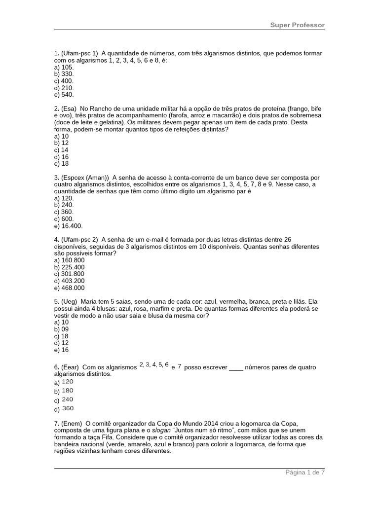 Principio Fundamental Sa Contagem-PFC | PDF | Cor