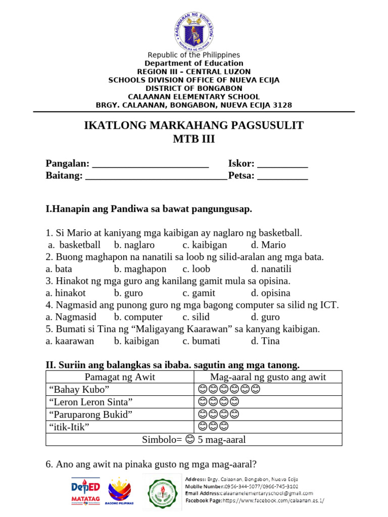 PT - MTB 3 - Q3 | PDF