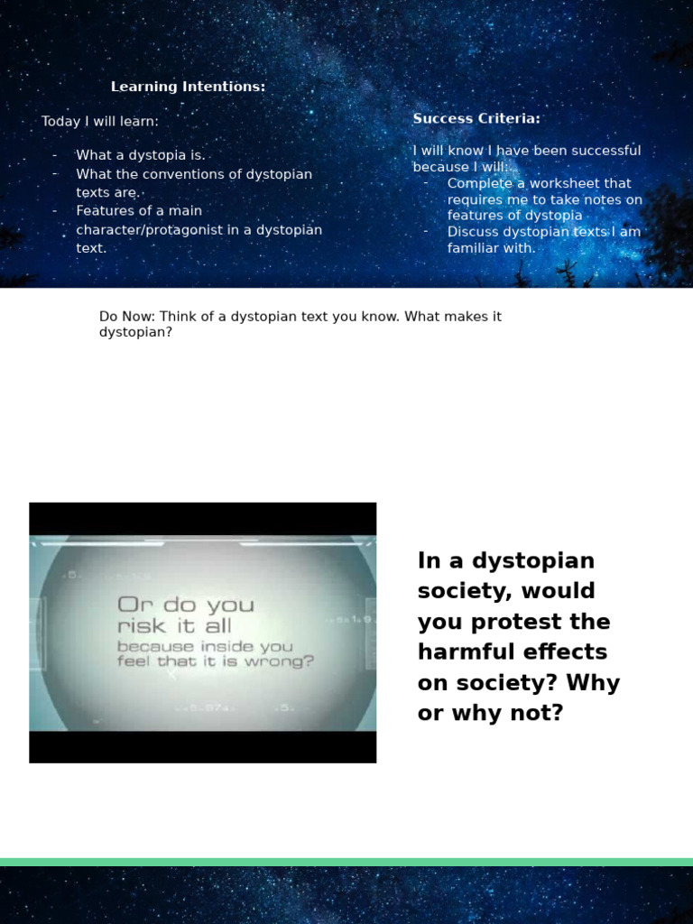 Understanding Dystopian Texts and Protagonists | PDF | Dystopia