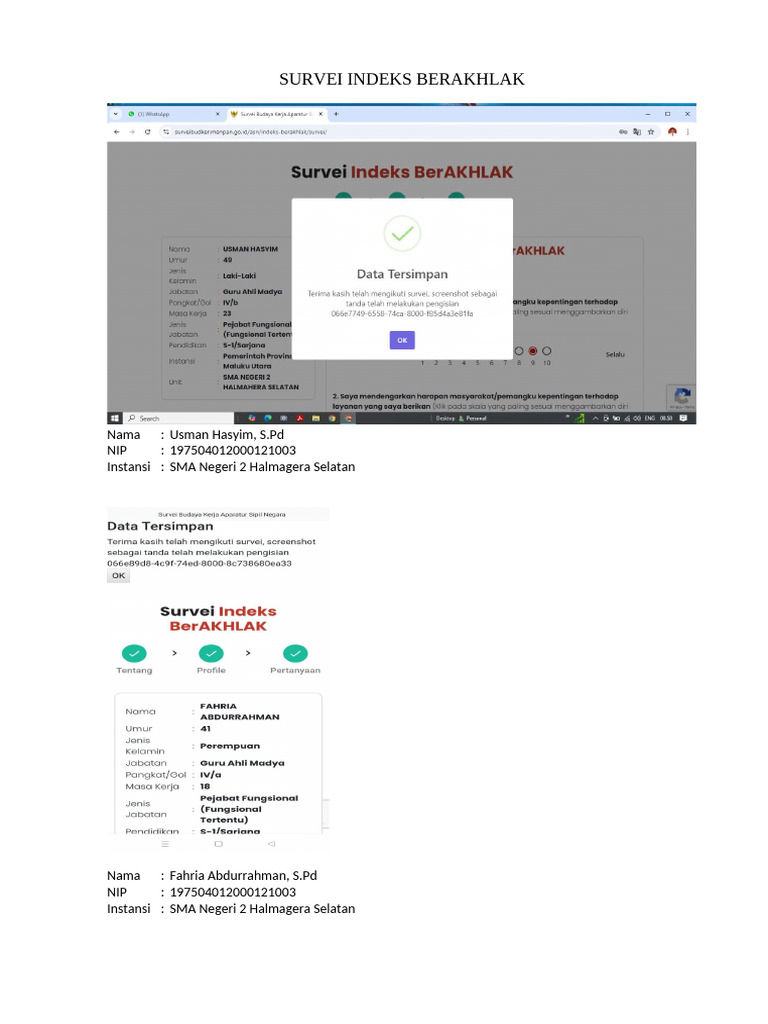 Survei Indeks Berakhlak | PDF