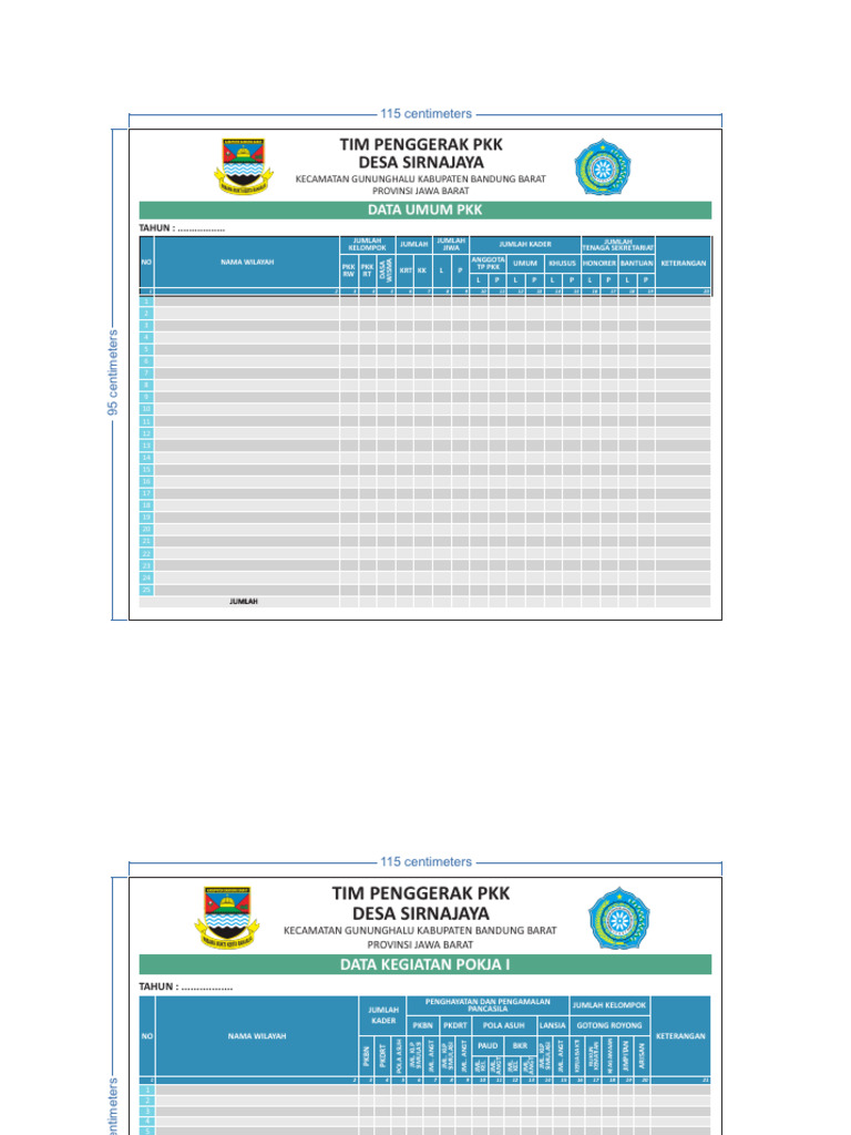 Papan Data PKK Desa Sirnajaya-1-16 | PDF