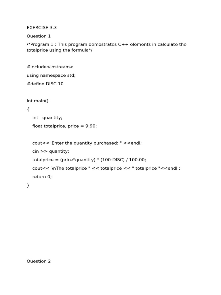 Exercise 3 | PDF | Namespace | Physics