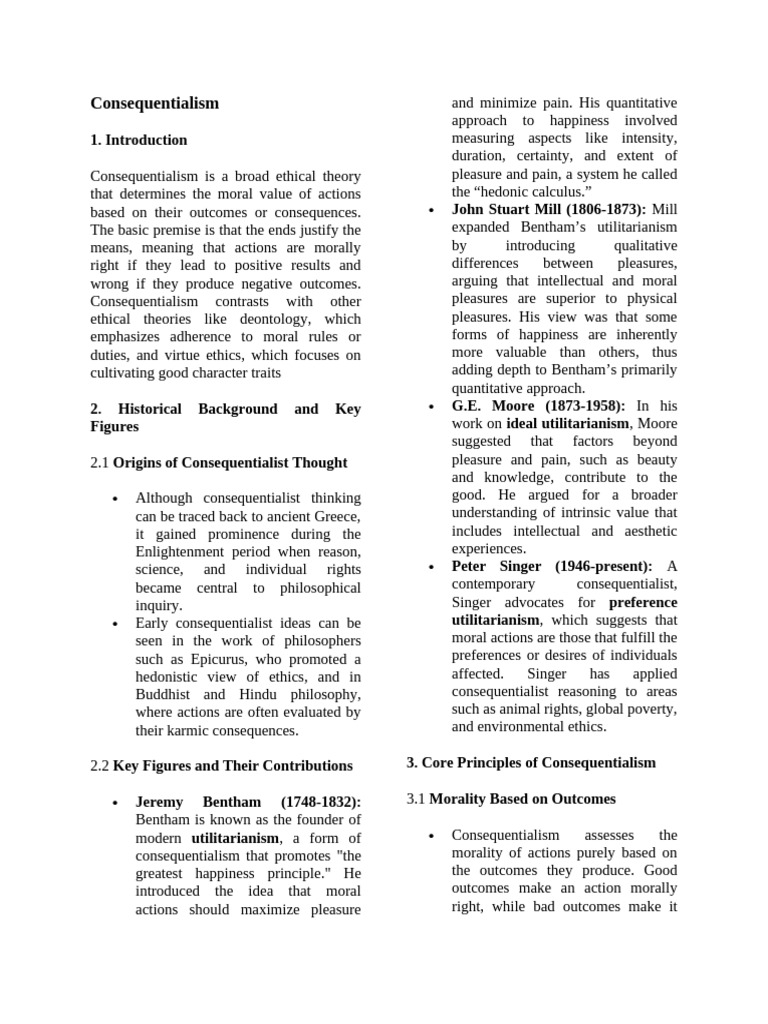 Consequentialism Report Ethics | PDF | Utilitarianism | Pleasure