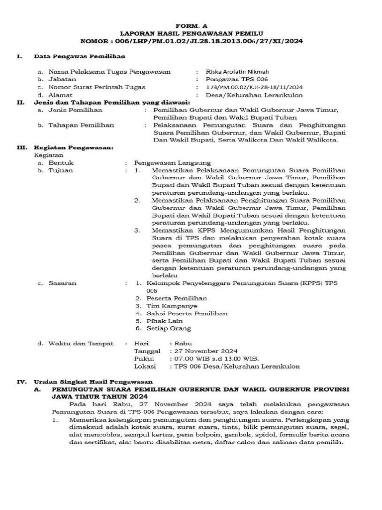 FORM A BETUL (1) - 11zon | PDF