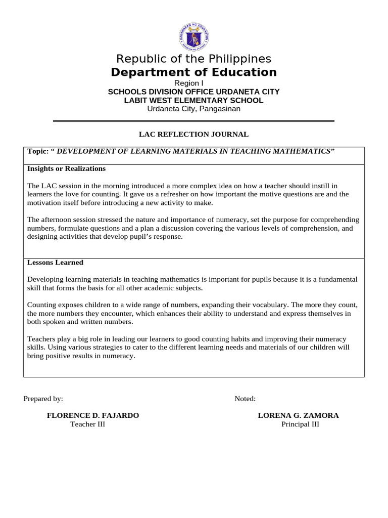 Lac Reflection | PDF