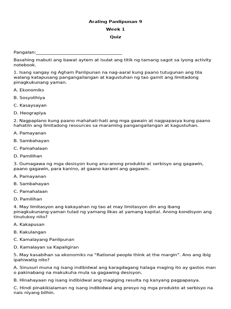 AP9 Week1 Quiz | PDF