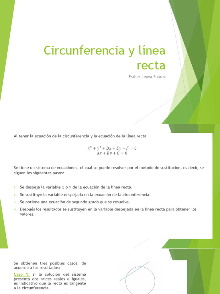 Circunferencia y Línea Recta | PDF | Ecuaciones | Línea (geometría)
