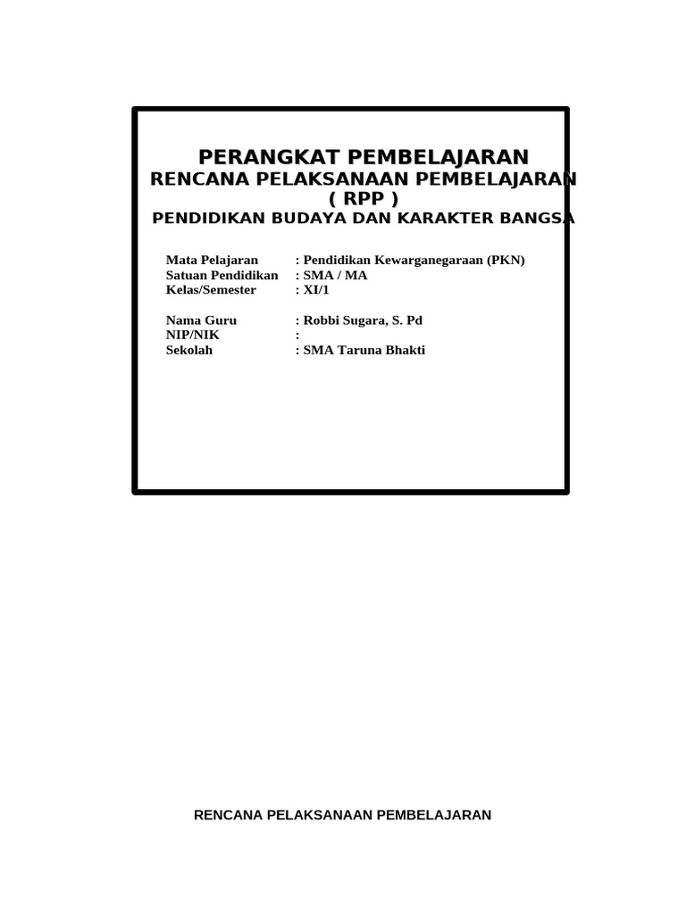 RPP XI SMT 1 | PDF