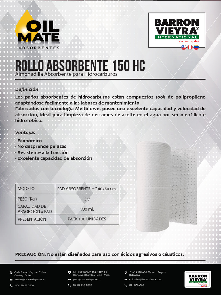 Rollo Absorbente 150 HC | PDF