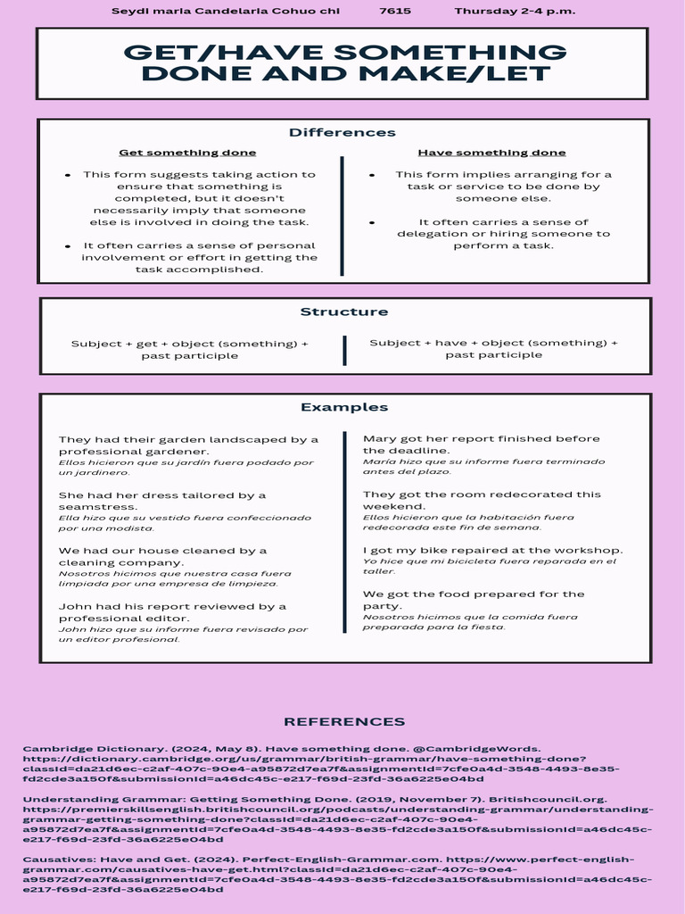 Understanding "Have" vs. "Get" Done | PDF | Linguistics | Grammar
