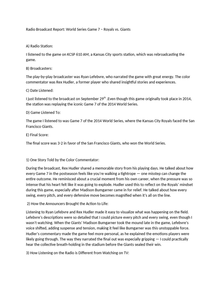 Radio Broadcast Report | PDF