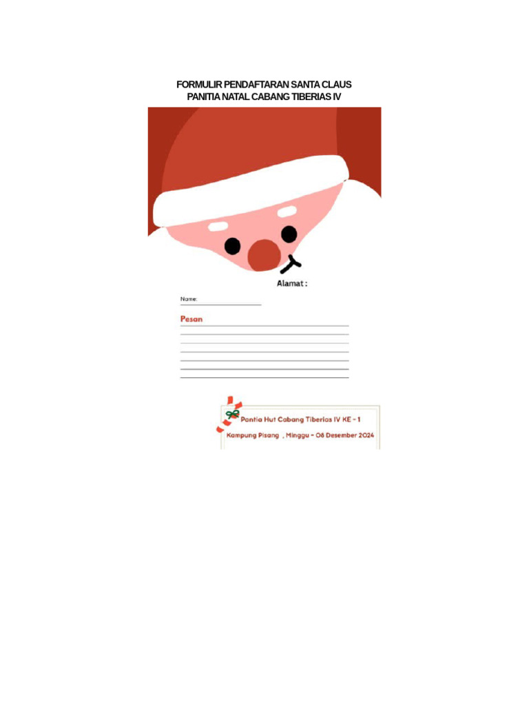 Formulir Pendaftaran Santa Claus | PDF