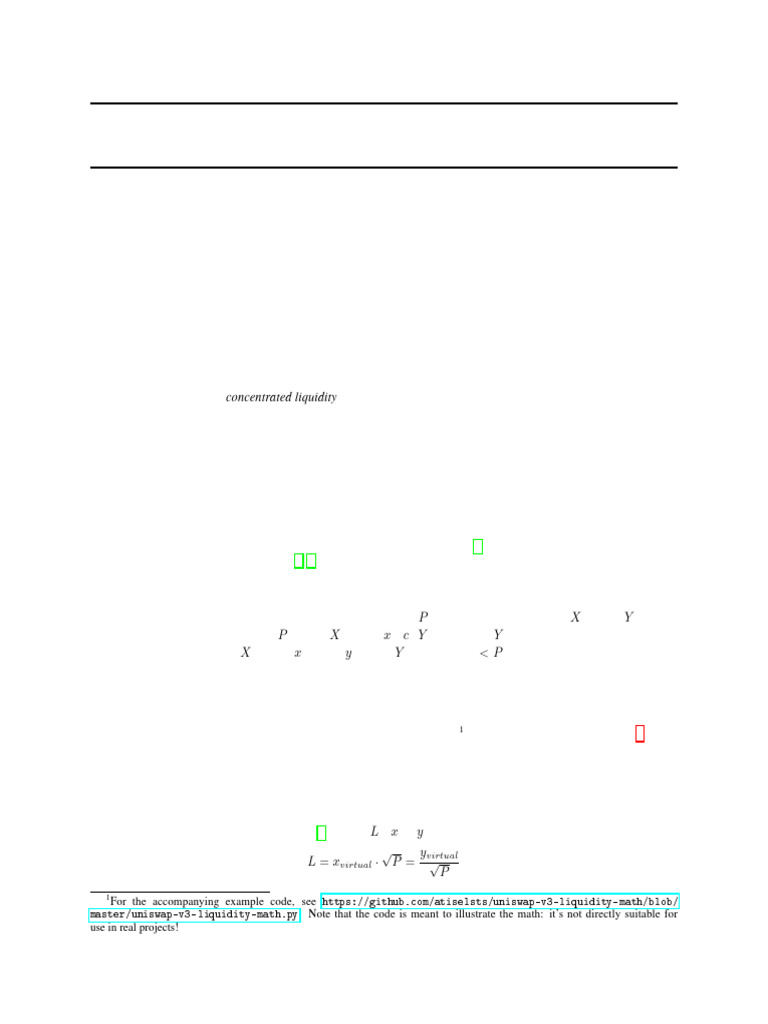 Uniswap V3 Liquidity Math Guide | PDF | Market Liquidity | Application Layer Protocols
