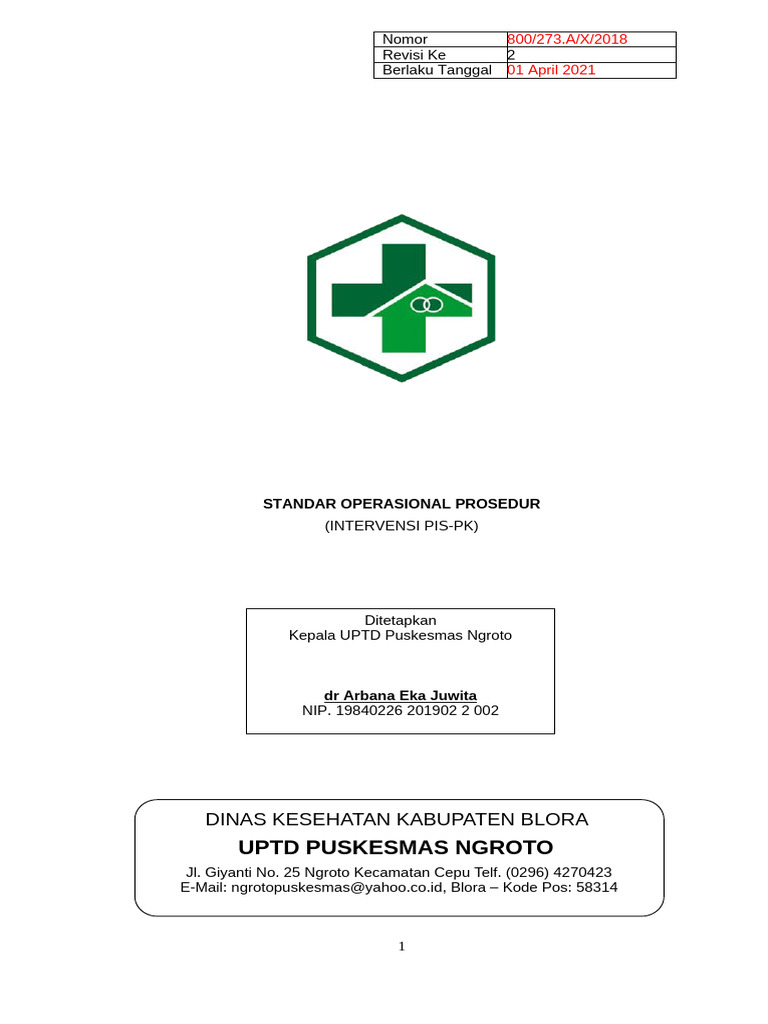 Sop Pendataan Pispk | PDF