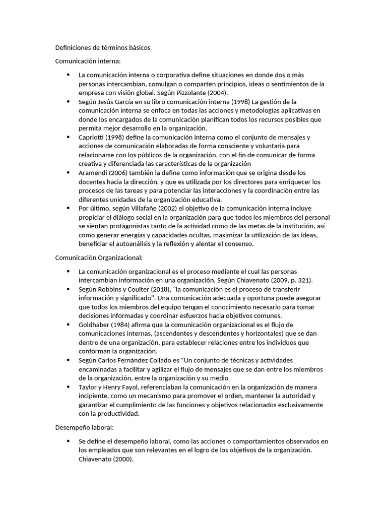 Definiciones de Términos Básicos | PDF | Comunicación | Business