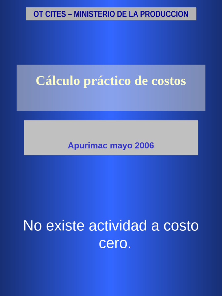 Calculo Practico de Costos Apurimac | PDF | Costo | Business