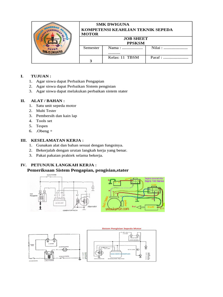 Jobsheet PPSKSM Kelas 11 TBSM DG | PDF