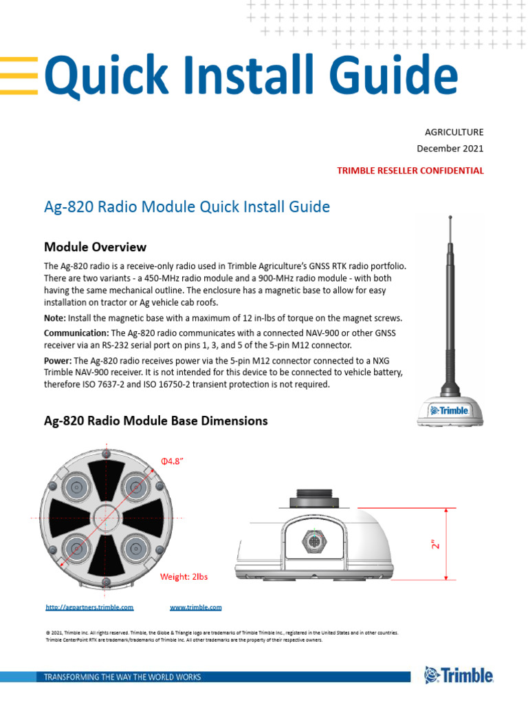 Ag-820 Radio Module Quick Install Guide | PDF | Electromagnetic ...