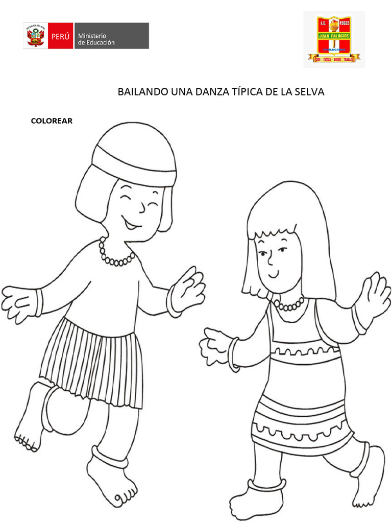 Ficha de Colorear Sobre - Una-Danza-de-La-Selva | PDF