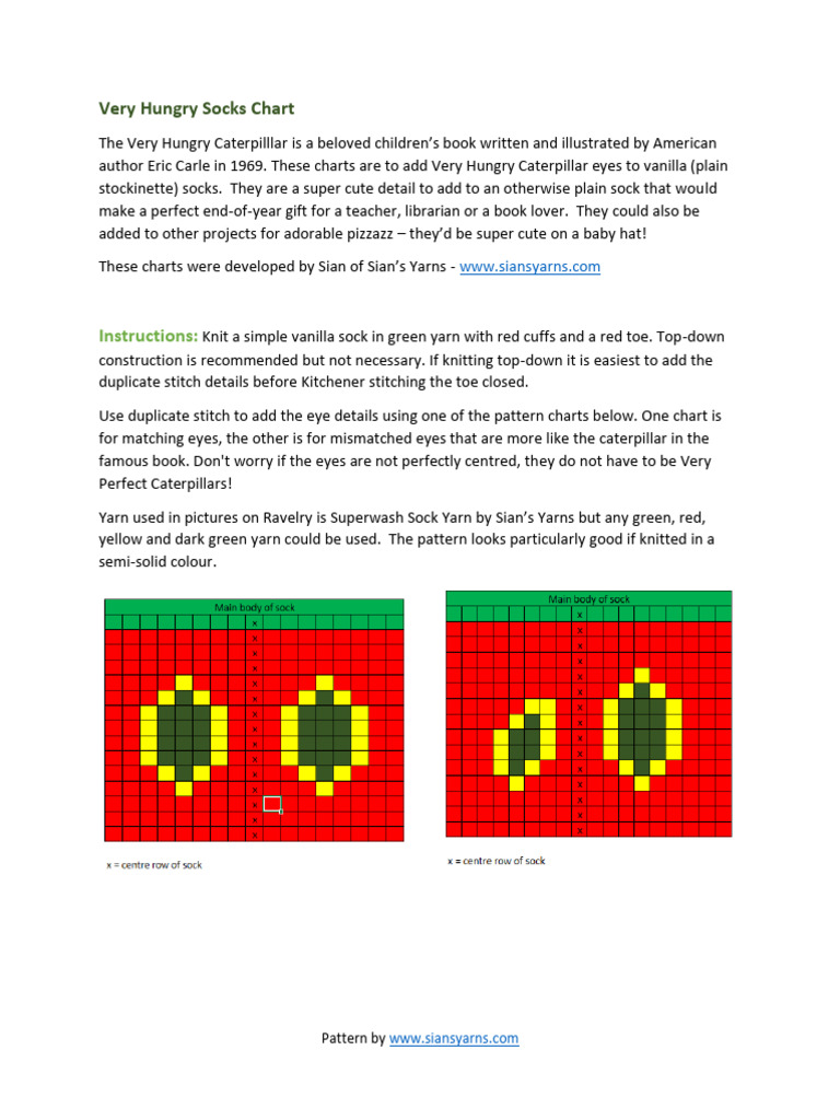Very Hungry Socks Chart | PDF
